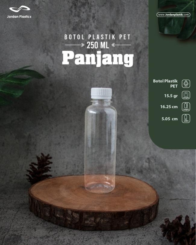 BOTOL PLASTIK PET 250 ML PANJANG